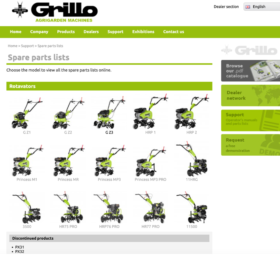 Grillo Spares Archives - Trenchex